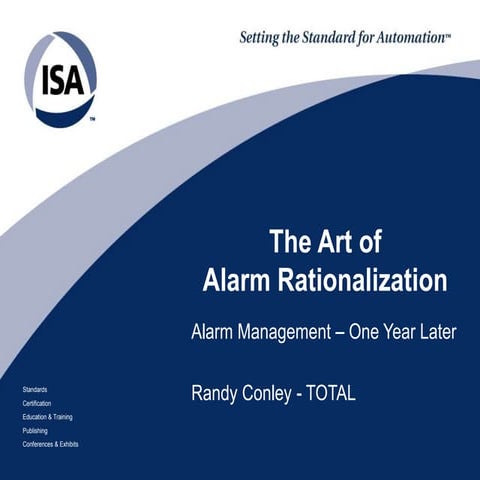 Isa art of alarm rationalization conley 8 26 17 | PPT