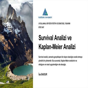 Survival Analizi ve Kaplan Meier-Analizi | PPTX