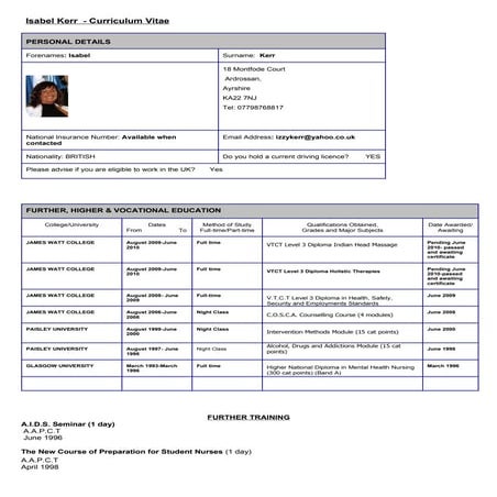 Isabel kerr cv | DOC