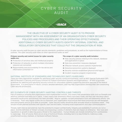 ISACA Cybersecurity Audit course brochure | PDF