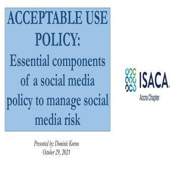 Acceptable Use Policy: Essential components of a social media policy to ...