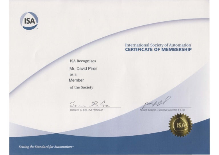 ISA - Certificate of Membership