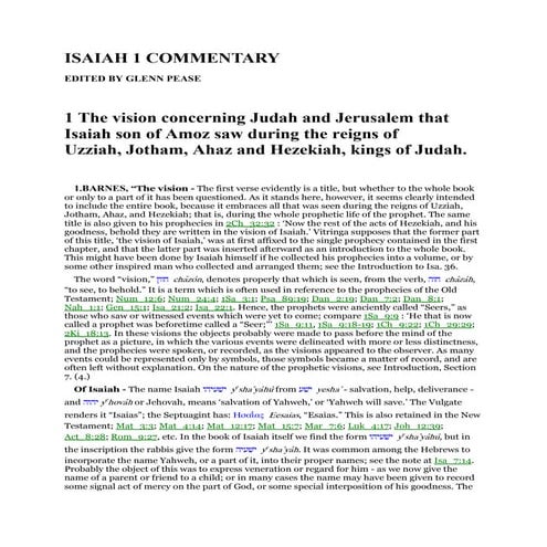 Isaiah 1 commentary | PDF