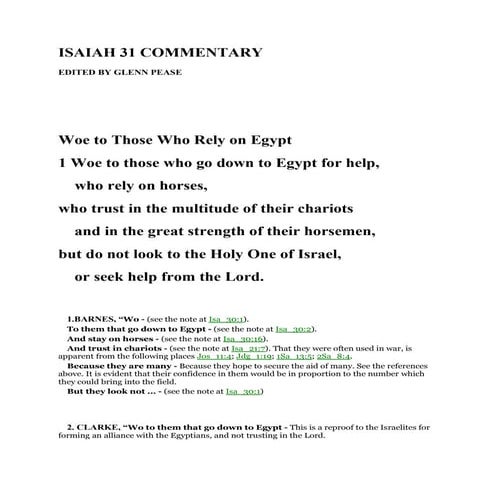 Isaiah 31 commentary | PDF