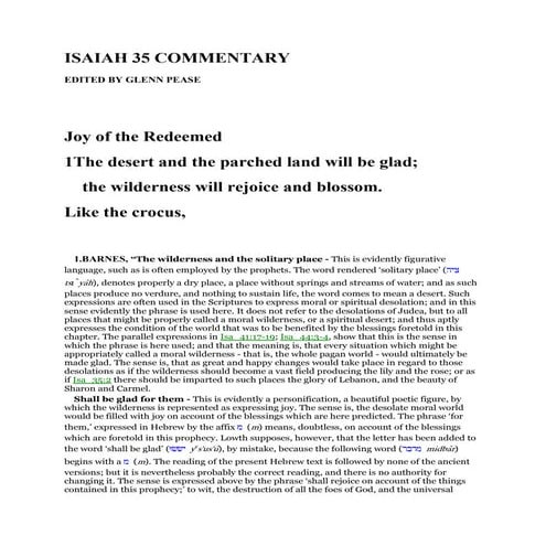 Isaiah 35 commentary | PDF