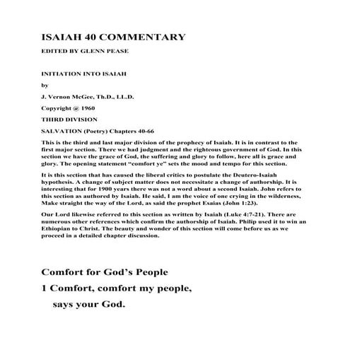 Isaiah 40 commentary | PDF