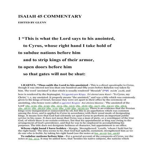 Isaiah 45 commentary | PDF