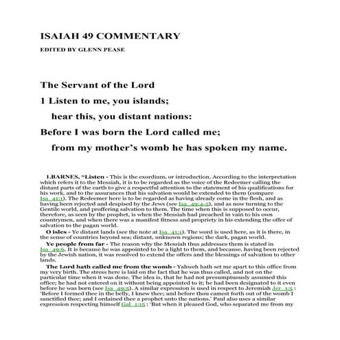 Isaiah 49 commentary | PDF