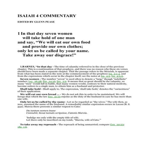 Isaiah 4 commentary | PDF