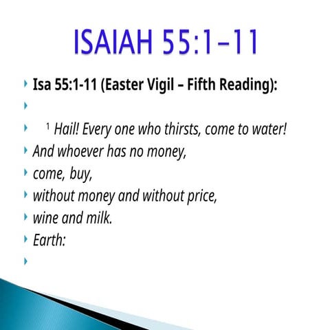 Isaiah 55,1-11.ppt- Lenten readingsin Isiaia | PPT