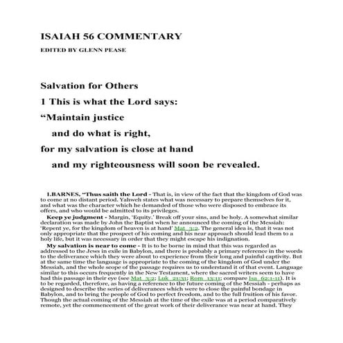 Isaiah 56 commentary | PDF