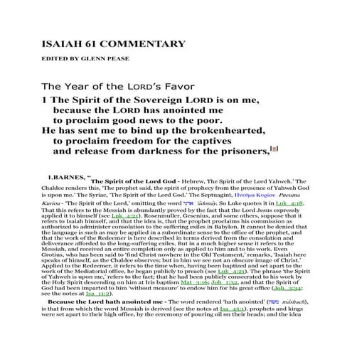 Isaiah 61 commentary | PDF