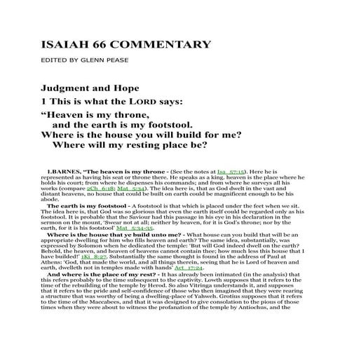 Isaiah 66 commentary | PDF
