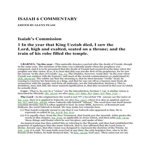 Isaiah 6 commentary | PDF