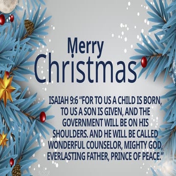 ISAIAH 96 “FOR TO US A CHILD IS BORN, TO US A SON IS GIVEN, AND THE ...