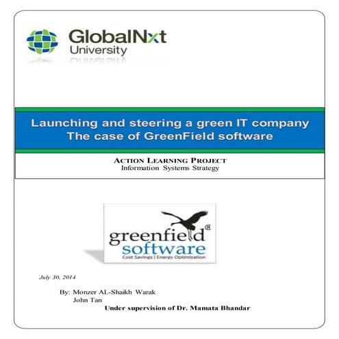 Launching and steering a green IT company The case of GreenField ...