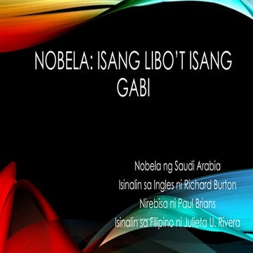 ISANG LIBO’T ISANG GABI powerpoint presentation | PPTX