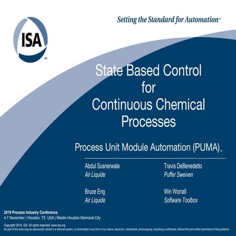 Process Unit Module Automation - Leveraging concepts from ISA106 | PDF