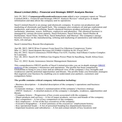 I sasol limited | PDF