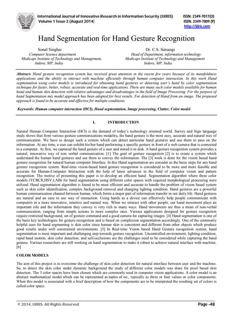 Hand Gesture recognition | PPT