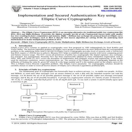 Implementation And Secured Authentication Key Using Elliptic Curve Cryptography Pdf