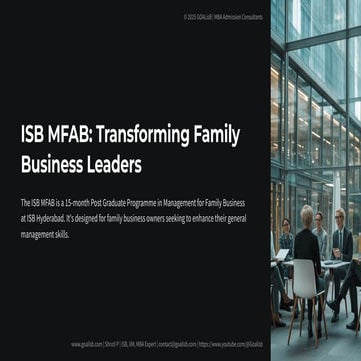 ISB MFAB Transforming Family Business Leaders | PDF