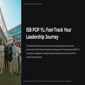 ISB PGP YL Fast Track Your Leadership Journey | PDF