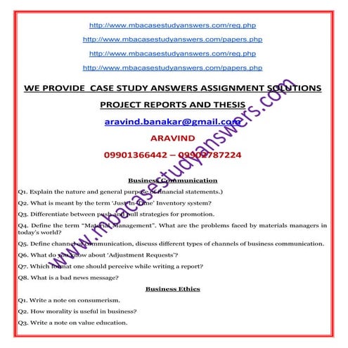 BMS ANSWER SHEETS. MBA ANSWER SHEETS | DOCX