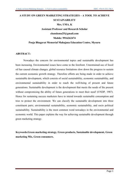 Project report on green marketing | PDF