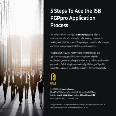 ISB PGPpro – Your Complete Guide to the 2026 Intake | PDF