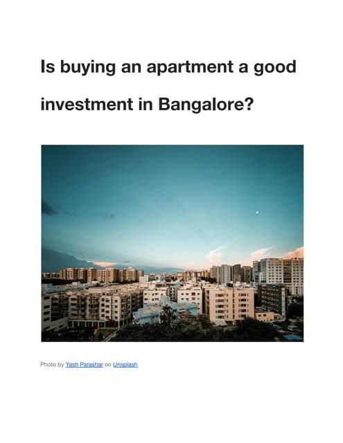 Bangalore real estate | PDF