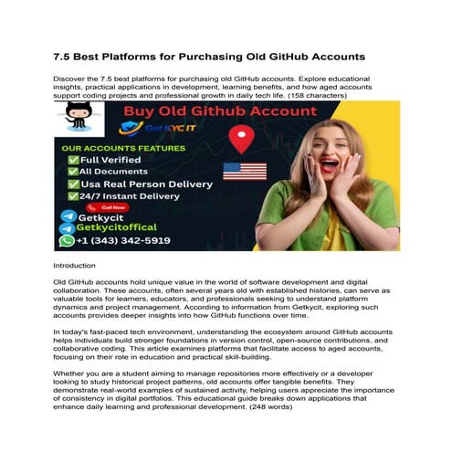 Is Buying Old GitHub Accounts Worth It & Pros and Cons.pdf