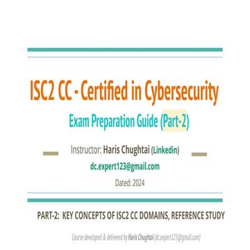 Isc2 Cc Course Certified In Cybersecurity Part 2 Pdf