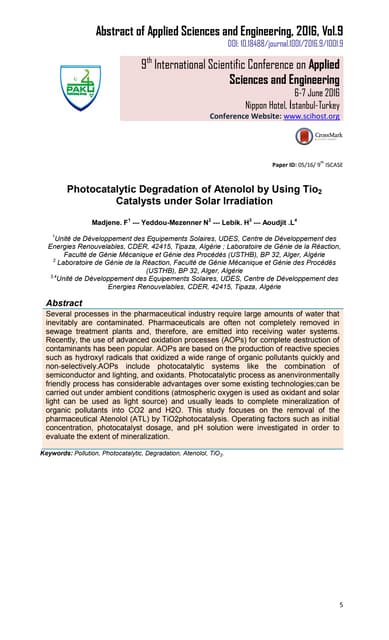 Photocatalyst Principle and Application | PPT