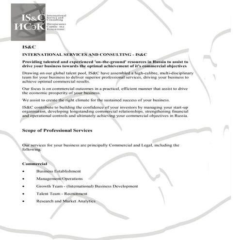 Isc Company Profile 2010 | PDF