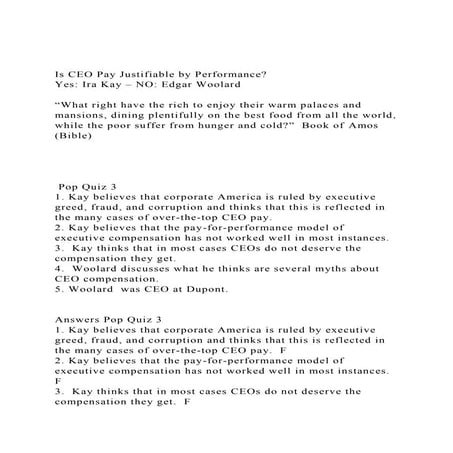 Is CEO Pay Justifiable by PerformanceYes Ira Kay – NO Edgar.docx