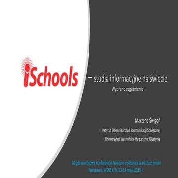 Ischools 2019 Marzena Swigon | PDF