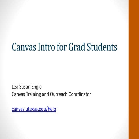 Canvas Intro for Grad Students | PPTX | Postgraduate Education ...