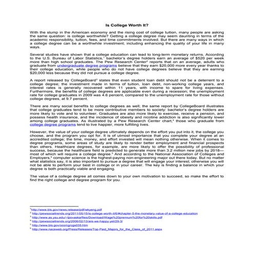 Is college worth it | PDF | College Planning | College Education
