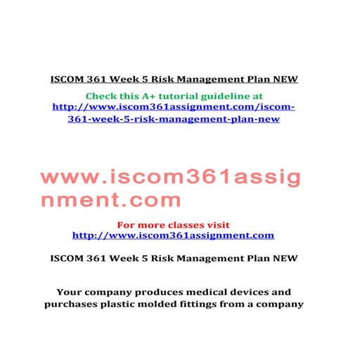 Iscom 361-week-5-risk-management-plan-new | PPT