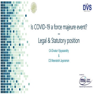 Is COVID-19 a Force Majeure Event? – Legal & Statutory Position | PPT ...