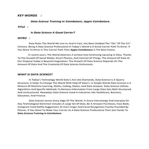 Data science | PDF