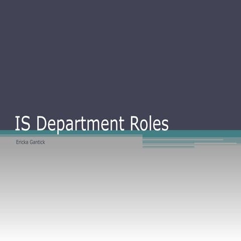 Is Department Roles | PPT