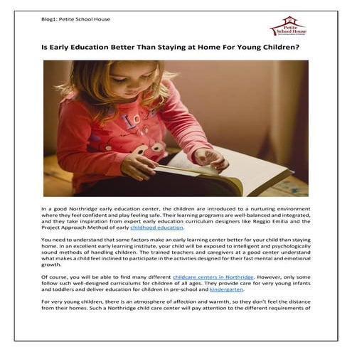 Impressive Benefits Of Daycare For Your Child | PDF