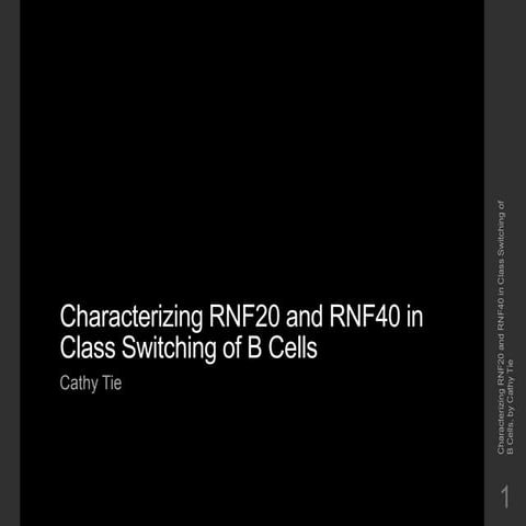 Characterizing RNF20 and RNF40 in Class Switching of B Cells | PPTX