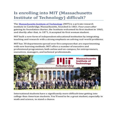 Is enrolling into mit | PDF
