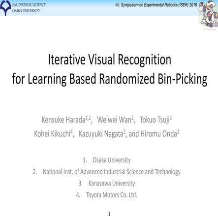 Iterative Visual Recognition for Learning Based Randomized Bin-picking | PPTX