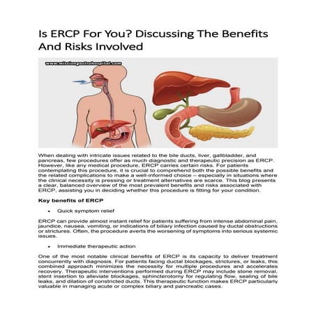 Is ERCP For You? Discussing The Benefits And Risks Involved | PDF