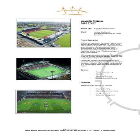 Waikato Stadium (New Zealand) Redevelopment | PDF