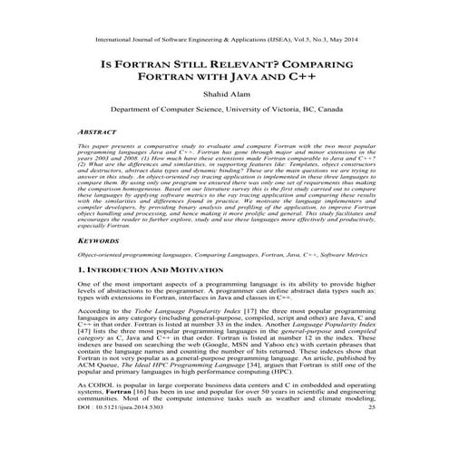 Is Fortran Still Relevant Comparing Fortran With Java And C Pdf